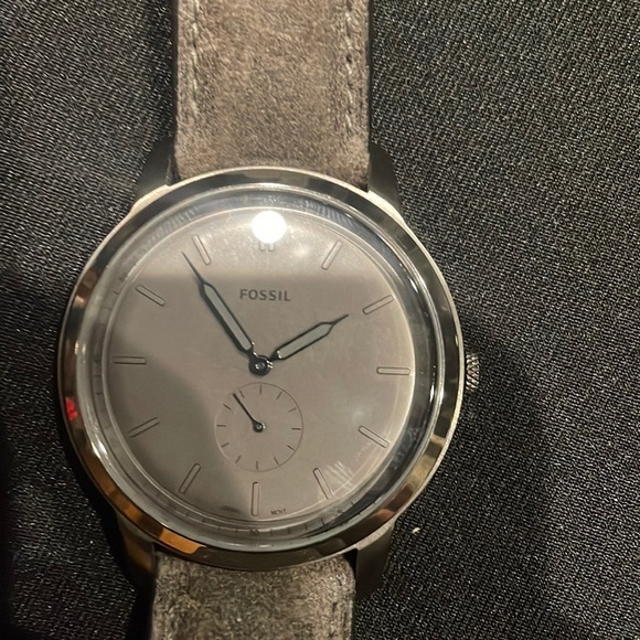 Fossil | Accessories | Fossil Minimalist Grey Suede Watch | Poshmark